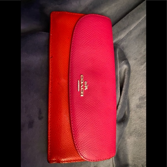 Coach | Bags | Red And Orange Coach Wallet | Poshmark